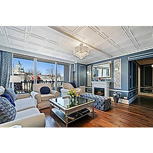 A La Maison Ceilings R24 Line Art Foam Glue-up Ceiling Tile (128 sq. ft./Case), Pack of 48, Plain White