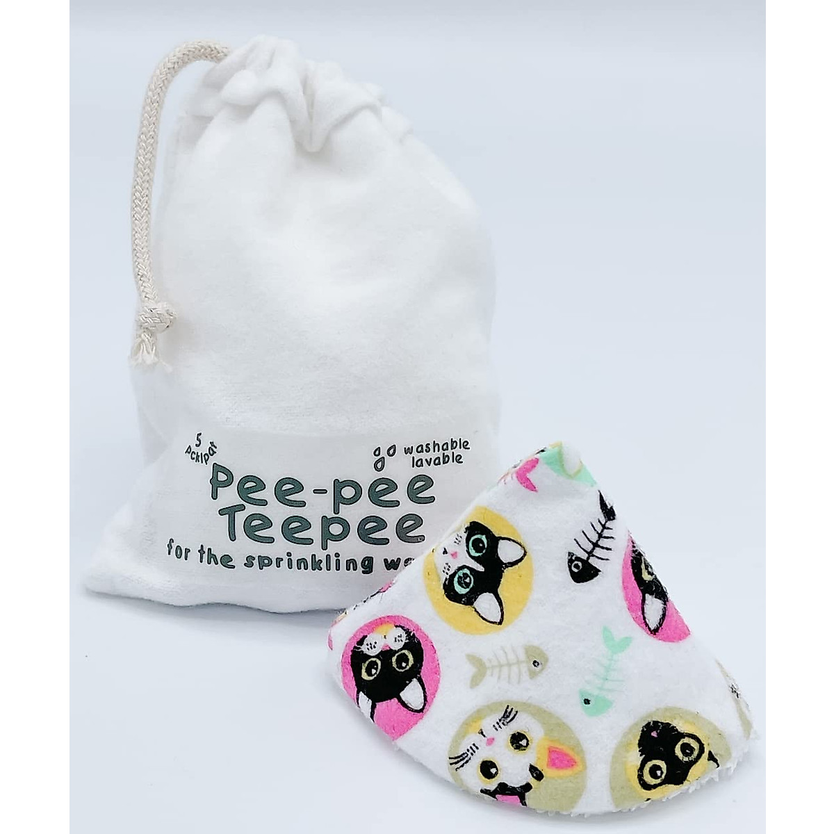 Pee Pee Teepee Cats with LAUNDRY bag 5 pieces baby boy pee shield babyboy essentials peepeeeteepee baby boy teepee pee shield pee covers