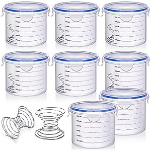 Remerry 8 Sets Paint Container with Stainless Steel Mixing Ball Touch up Paint Cups Storage Cups with Lids Paint Storage Containers Airtight Paint Container for Repainting Leftover Paint (600 ml)