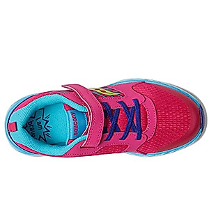 Saucony Wind 2.0 Alternative Closure Sneaker, Pink/Blue/Grey, 2 Wide US Unisex Big_Kid