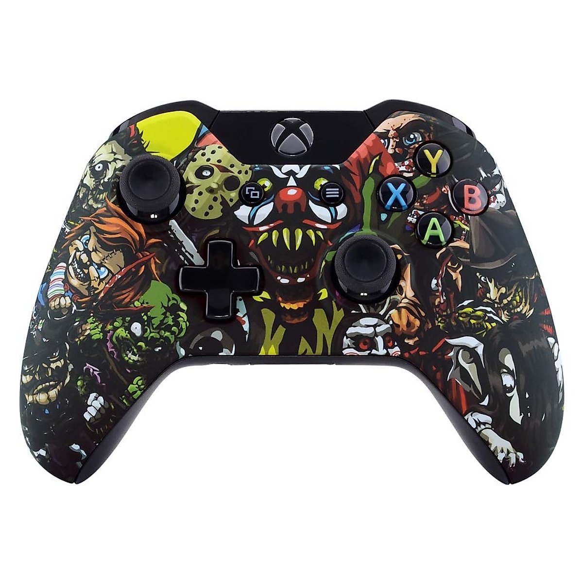 eXtremeRate Scare Party Soft Touch Faceplate Front Housing Shell Upper Case Top Cover Replacement Parts Mod Kits for Standard Xbox One Controller with and without 3.5 mm jack