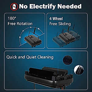 Eyliden Carpet Sweeper, Mini Size Lightweight Hand Push Carpet Sweepers - No Noise, Non-Electric - Easy Manual Sweeping, Automatic Compact Broom Only for Carpet Cleaning