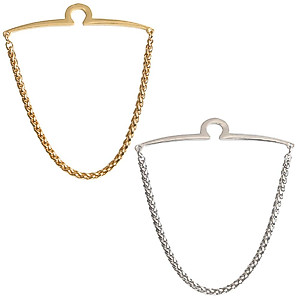 GWD Men for Tie chain Silver Golden Tie Clips Gift Box (Gold and silver A)