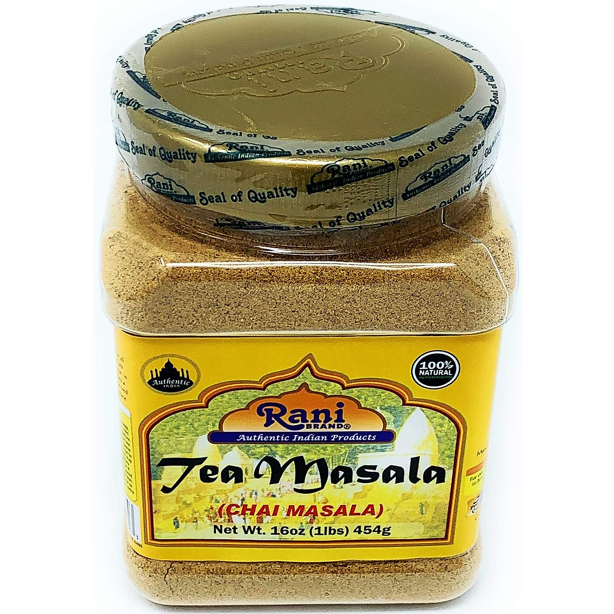 Rani Tea (Chai) Masala Indian Spice Blend 16oz (1lb) 454g Bulk PET Jar ~ All Natural | Vegan | Gluten Friendly | Salt & Sugar Free | NON-GMO | No Colors | Indian Origin