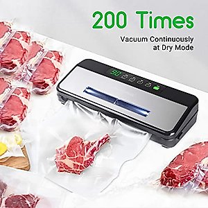 INKBIRD Food Vacuum Sealer Machine, Sealing-Time Countdown& Viewable Window, Automatic Food Sealer, Built-in Cutter and Roll Storage(Up to 20ft), One-Touch Moist Modes for Seasoned Meat, 5-Modes for Daily Need, LED Indicator, Starter Kit with Vacuum Seale