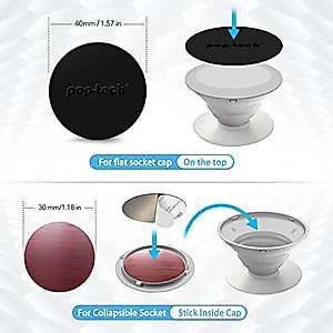 Metal Plate for Phone Magnet, 8 Pack Replacement Magnet Disc Magic Mount Plate with Adhesive Backing for Socket Grips & Magnetic Car Holder Cradle Stand(Dashboard/Vent/CD Slot/Windshield) - Round