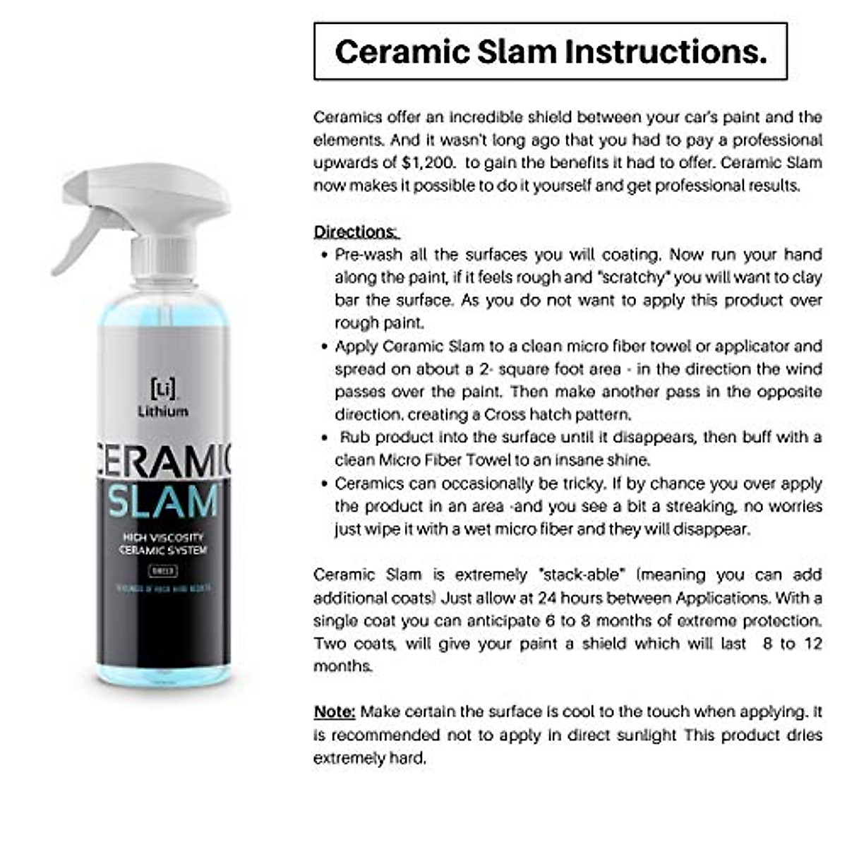 Ceramic Slam- The Best DIY Ceramic Coating Available, Super Long Lasting Paint Protection, Easy to Apply, Stackable for an Ultra Deep Hydrophobic Shine.