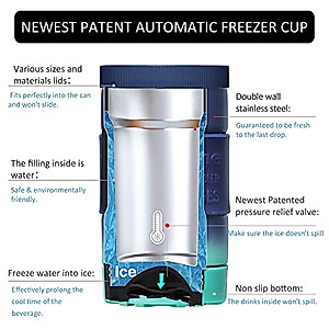 Ourokhome 5 in 1 Can Cooler, Insulated Can Coozie for 12 oz and 16 oz Slim and Regular Cans and Bottles, Freezer Mug for Beverage, Beer and Coffee, Perfect Christmas Gift for Women, Blue and Mint