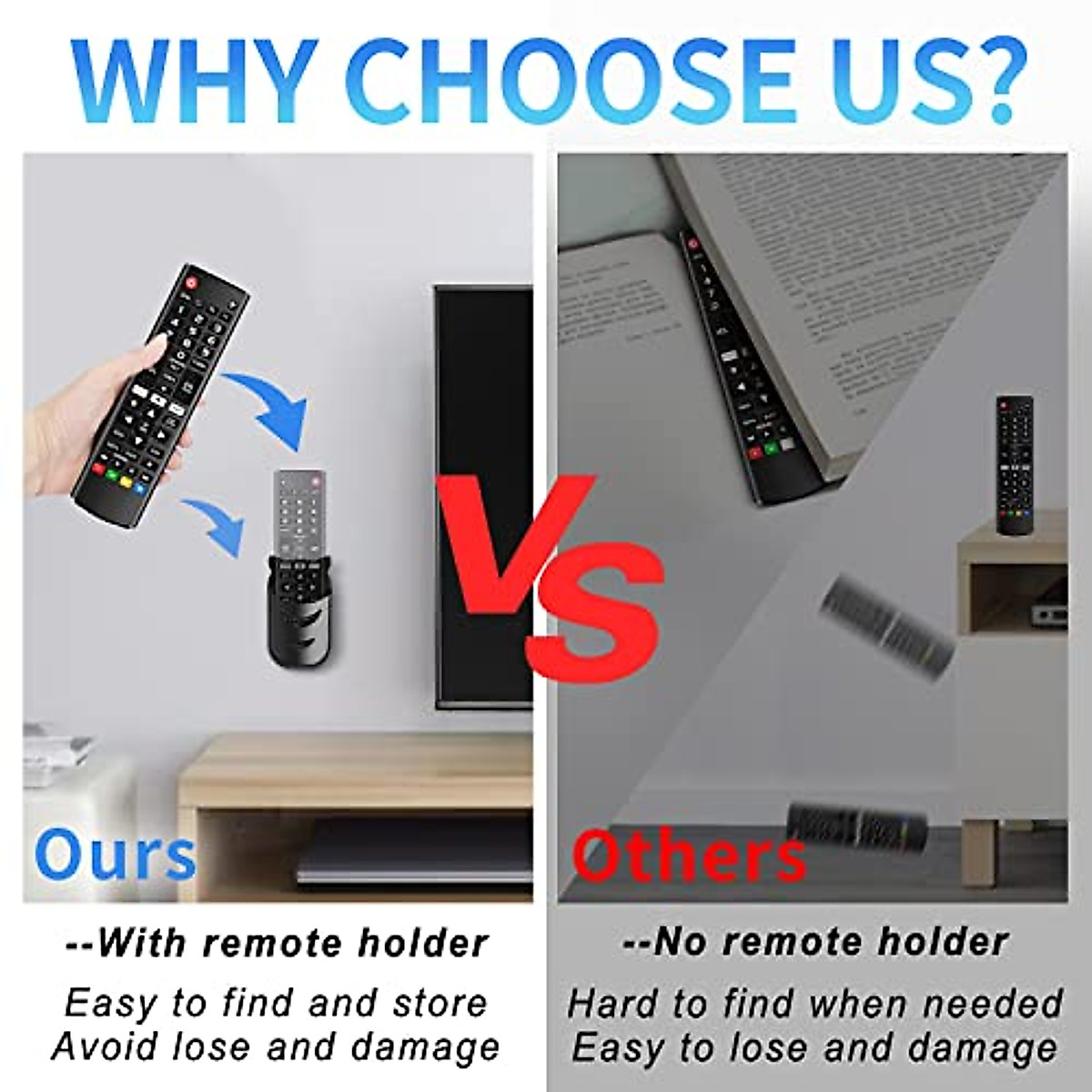 Universal Remote for LG TV Remote Control (All Models) Compatible with All LG Smart TV LCD LED 3D AKB75375604 AKB75095307 AKB75675304 AKB74915305, Remote Control for LG TV Remote Wr Holder & Battery