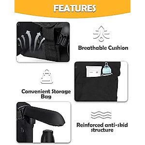 ATHRADIES Hook on High Chair with Mat, Clip on High Chairs for Babies and Toddlers, High Chair That Attaches to Table, Portable High Chair for Travel, Travel High Chair with Carrying Bag,Black