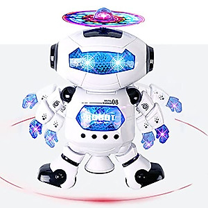 JTLB Robot Dancing Robot for Kids 22×14×9 360 Rotatable Lighting Dancing Humanoid Robot Toy Kid Children Playful Gift