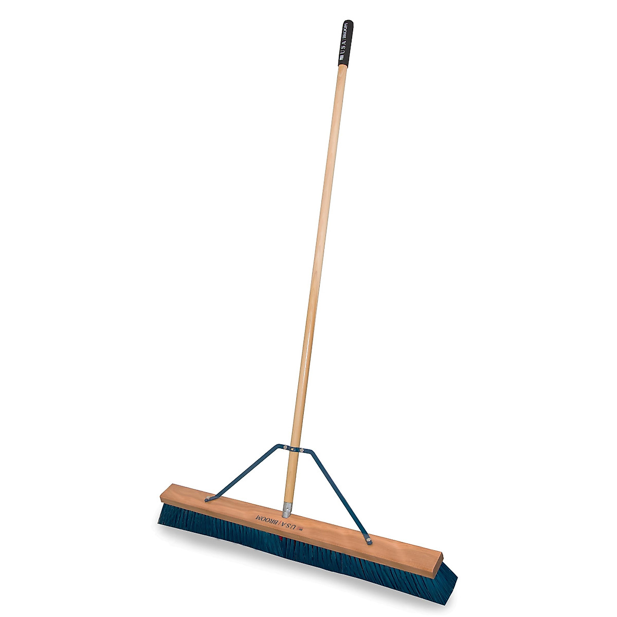 USA Broom 36 in Heavy Duty Push Broom Outdoor Sweep Ashpalt/Concrete Stiff Bristles, USA Steel Brackets, Stainless Steel Hardware, No Plastic 100 Percent Made in The USA