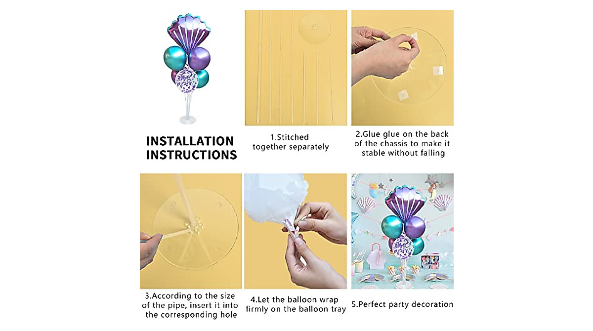 Mermaid Party Table Centerpiece Balloons Stand Kit