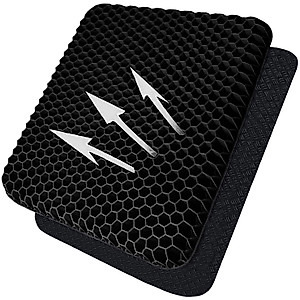 2021The Newest Gel Seat Cushion,with Non-Slip Cover,Help in Relieving Back Pain & Sciatica Pain,Seat Cushion for The Car,Office,Wheelchair&Chair (Black)