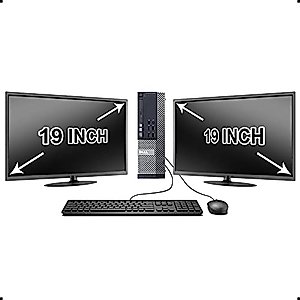 Dell Optiplex 9020 SFF Computer Desktop PC, Intel Core i5 Processor, 16 GB Ram, 2 TB Hard Drive, WiFi, Bluetooth 4.0, DVD-RW, Dual 19 inch LCD Monitors Windows 10 Pro (Renewed)