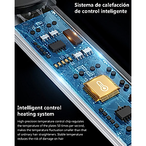 Terviiix Plancha De Cabello Professional 450°F, Non-Snagging Ceramic Flat Iron Hair Straightener 1 inch, 3X Less Damage Hair Iron Straightener and Curler, 15s Fast Heating, 5 Adjustable Heats