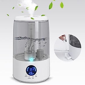 Ultrasonic Cool Mist Humidifier, 1.0 gal (3.5 L) Large-capacity Air Humidifier for bedroom, Lasts Up to 23 Hours with Whisper-Quiet Operation, Powerful Humidification, Timer Function, Easy to Clean