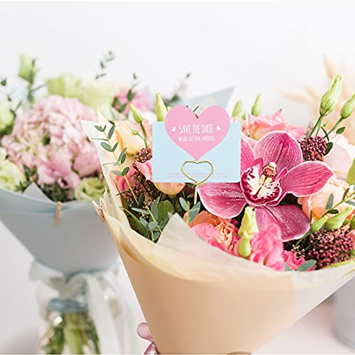 Sunnyray 30 Pieces Metal Wire Floral Picks Wire Place Card Holder Stand 13 Inch Table Name Number Picture Holder Clips Menu Note Memo Holder for Wedding Birthday Baby Shower Party Favor