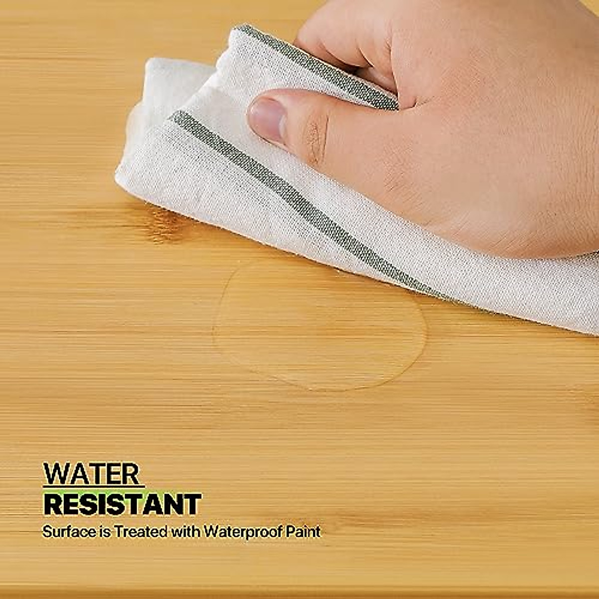 Magshion Rotating Bookcase 4-Tier Corner Shelf Bamboo Media Storage, 59.8" High Revolving Floor Standing Storage Organizer Living Room Bedroom 360 Degree Rotating Storage (Natural, Stripe Guardrail)