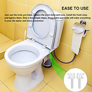 Toilet Seat Screws Universal Replacement Plastic Toilet Seat Hinge Bolt Screws with Nuts and Washers for Top Mount Toilet Seat Hinges (2 Pcs)