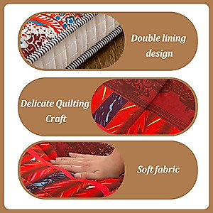 HIGOGOGO Japanese Floor Futon Mattress for Adults, Roll Up Sleeper Sofa Bed Mattress Replacement, Foldable Floor Bed Shikibuton Sleeping Pad, Pull Out Couch Mattress for Guest, Kids, Bohemian, Full