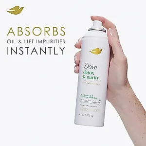 Dove Advanced Dry Shampoo Detox & Purify Refresh & Revive Hair Without Water Instantly Absorb Oil & Life Impurities 5 oz
