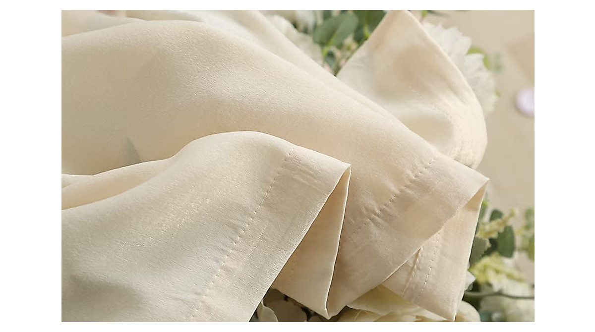 Elegant Butter Cream Wedding Backdrop Curtains - Cytdkve