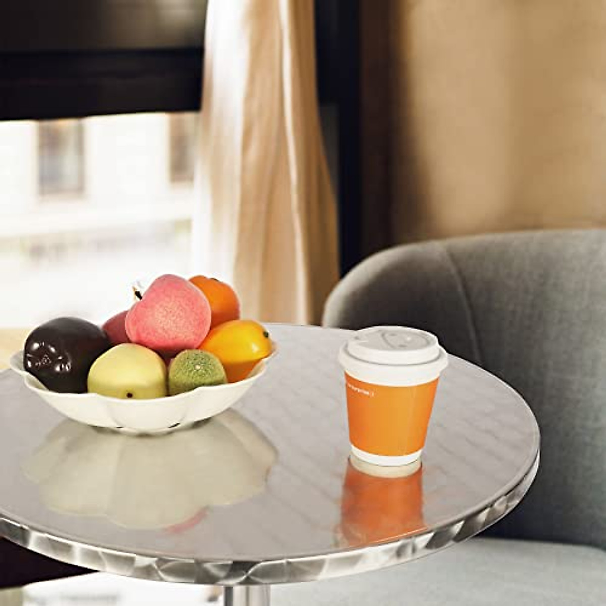 REDCAMP 24 inch Round Top Aluminum Bar Table with Flip-Up Top, Cocktail Table Bistro Pub Table for Parties Restaurant, 45" and 29.5" Two Height Adjustable