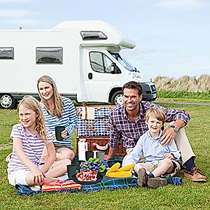 KEWOO Plastic Dinnerware Sets for 6,Unbreakable Lightweight Reusable Dinnerware Set for Camping,Kitchen,Outdoor,RV (24pcs)