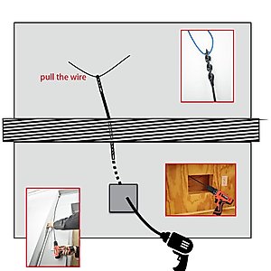 HANSHAN Flexible Installer Drill Bit Fish Bit for Pulling Wire Through Tight Spaces with Minimal Damage 3/4-Inch by 54-Inch