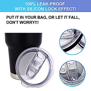 30 OZ - 2 Replacement Lids for Yeti Tumblers-3.7 to 3.74 INCH Diameter - Spill Proof Lids- Tumbler Lid for Yeti Tumbler 30 oz, Replacement Lids for Stainless Steel Tumbler Travel Cup, Yeti cup lids