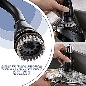 APPASO 3 Hole Kitchen Faucet with Pull Down Sprayer Oil Rubbed Bronze, 2-Hole Pull Out Kitchen Sink Faucet with Side Single Handle and Soap Dispenser, 211ORB