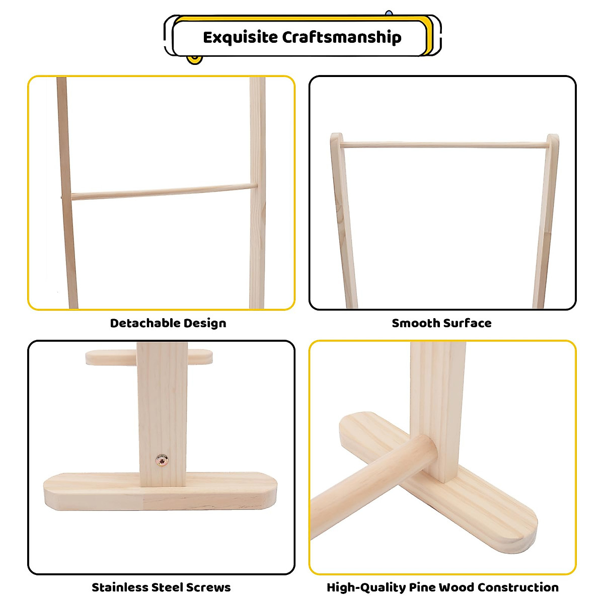 GDNTMU Dog Closet Garment Rack, Small Clothes Rack, Wood Pet Clothing Display Stand, Dog Garment Rack, Children's Clothes Organizer