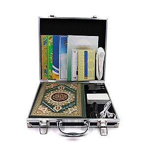Ramadan Digital Quran Reading Pen 8GB Memory Downloading Reciters and Languages English Arabic Urdu French Spanish German etc,with 6 Holy Quran Books for Kid and Arabic