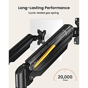 ErGear Dual Monitor Stand up to 32 inches Screen, Load-Bearing Max 22 lbs Each Arm, Adjustable Dual Monitor Mount, Sturdy Steel vesa Monitor Mount with Stable VESA 75x75 100x100mm