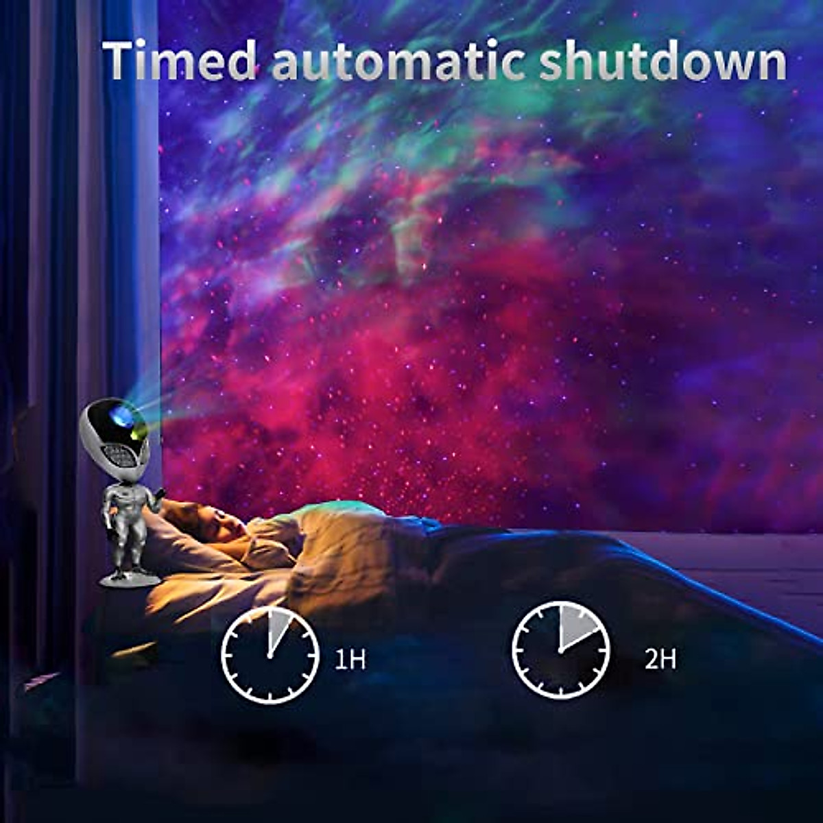 Inandon Aliensun Star Projector Galaxy Projector Starry Nebula Ceiling LED Lamp Night Lights Galaxy Light Projector with Remote Control voice interaction Timer gift for Kids Adults Birthdays Christmas