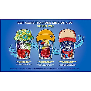 Capri Sun Roarin' Waters Fruit Punch Wave Naturally Flavored Water Kids Beverage (40 ct Pack, 4 Boxes of 10 Pouches)