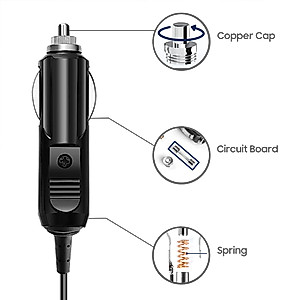 CASIMY 150W DC Adapter Car Cigarette Lighter Charger Compatible with Jackery Portable Power Station Explorer 1000 500 300 240 160 1002Wh Solar Generator 32120000 56101600 Peak 150W 400W Power Supply
