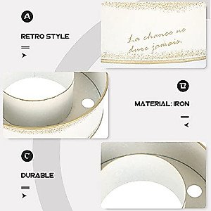 Happyyami 1pc Ring Flower Pot Metal Flower Planter Outdoor Planter Decorative Cute Flower Pot Table Plant Pot Succulent Pot Retro Planter vase Front Door White Small Cactus Iron Office