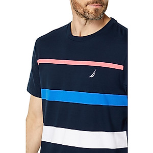 Nautica Men's Striped Crewneck T-Shirt, Navy