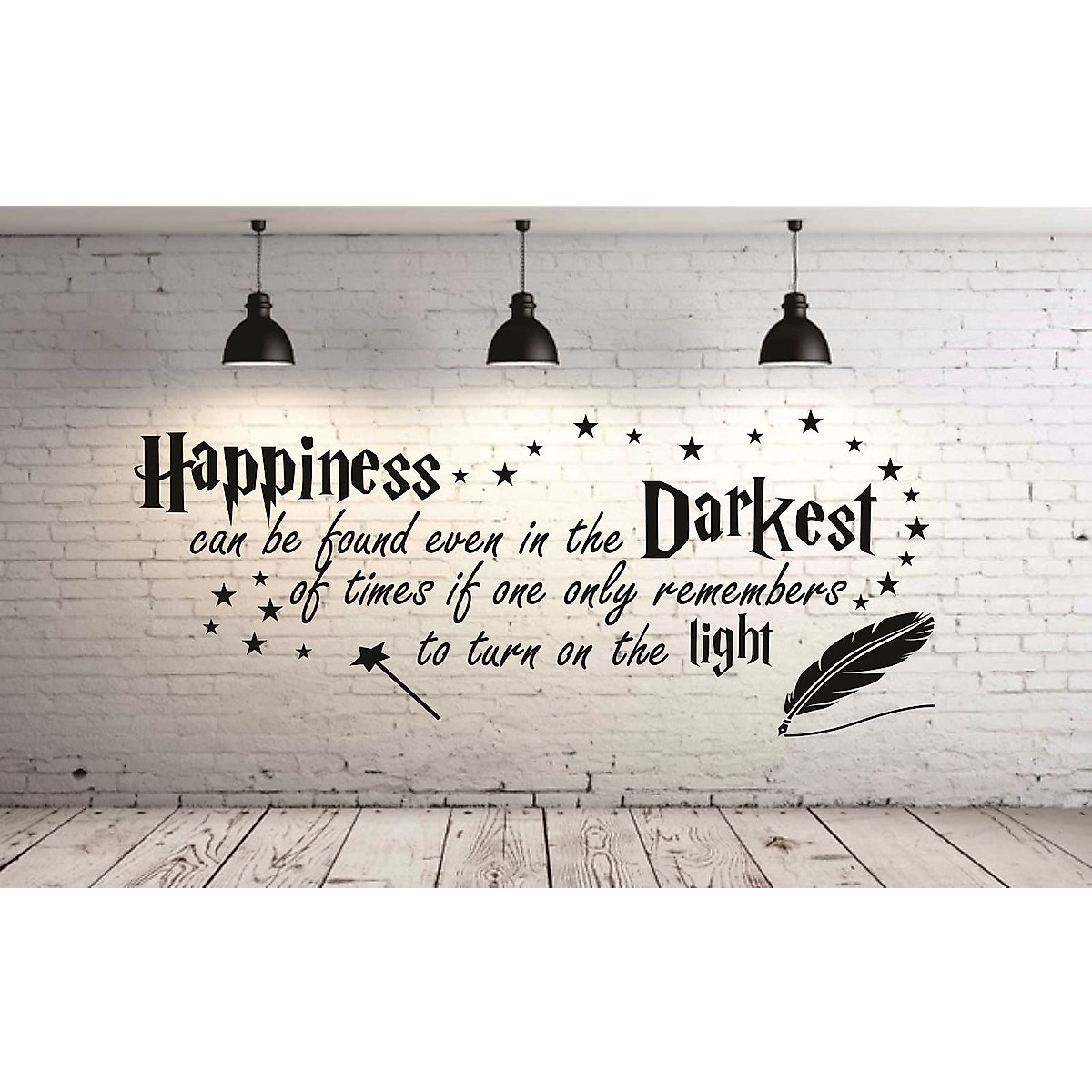 Quote Happiness can be Found Even in The Darkest Wall Sticker Decor Nursery Decal for Kid’s Room