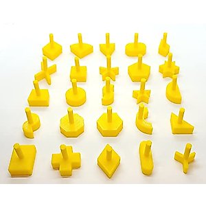 Perfection Board Game Complete Set of 25 Replacement Pieces Parts Shapes Pegs