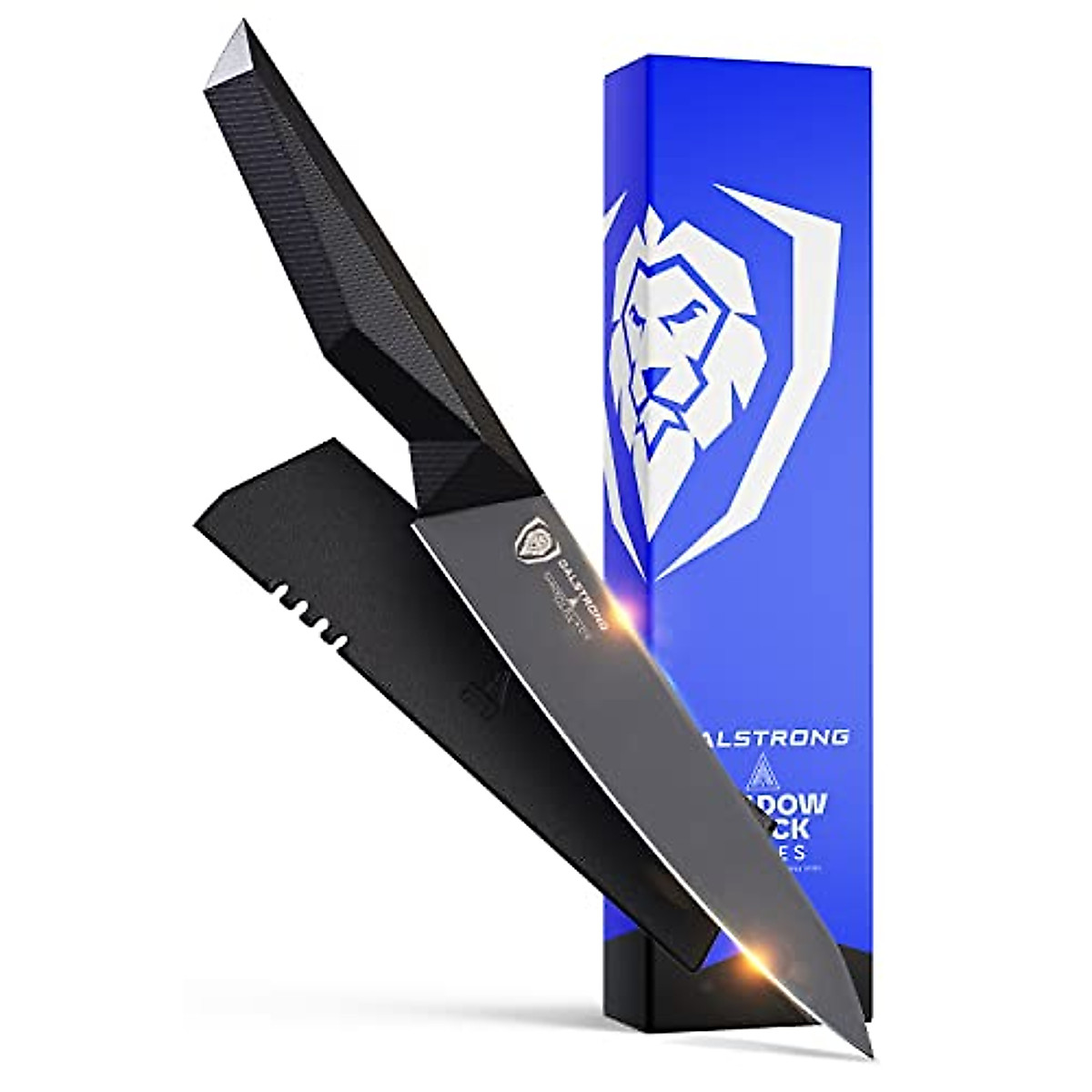 Dalstrong Utility Knife - 5.5" - Shadow Black Series - Black Titanium Nitride Coated - High Carbon - 7CR17MOV-X Vacuum Treated Steel - Sheath - NSF Certified