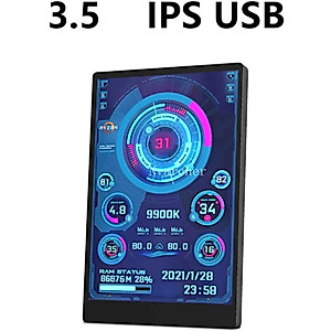 3.5 Inch IPS USB Mini Screen AIDA64 PC CPU RAM HDD Data Monitor Computer Temperature Display Type-C Sub Screen