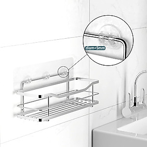 Wmoisnuos 2PC Shower Caddy Adhesive Replacement, Strong Sticker Hooks for Shower Caddy Bathroom Rack Shelf Soap Dish Basket Wall Hanging, No Drilling Bath Kitchen Organizer Accessories