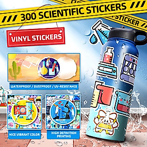 300 PCS Science Stickers, Teacher Stickers for Kids, Physics Math Experiment Waterproof Stickers for Water Bottles Laptop Skateboard Notebook