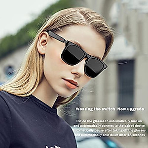 Loluka Smart Wireless Bluetooth Glasses Headphone Audio Sunglasses Open Ear Headphones Music Hands-Free Calling Speaker for Men Women