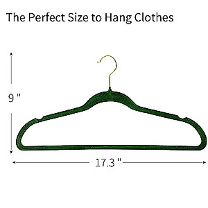 ManGotree Velvet Suit Hangers with 360 Swivel Gold Hook, Non-Slip Coat Hangers, Ultra-Slim Space Saving Hangers, Sturdy & Durable Clothes Hangers, 36 Pack (Green)