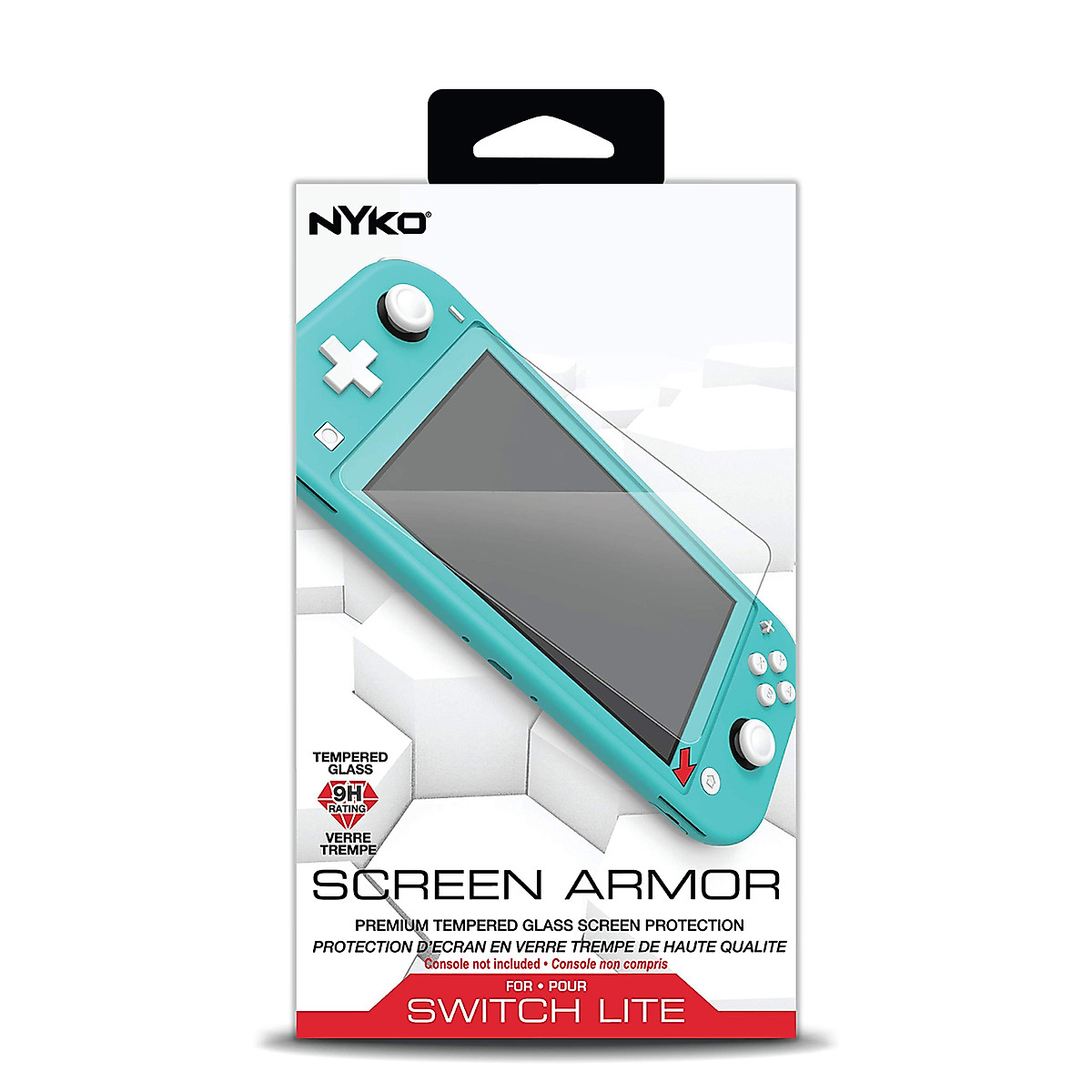 Nyko Screen Armor - Protect your Switch Lite with 9H Hardness Glass Cover - Guards Against Finger Prints and Smudges - Tempered Glass for Switch Lite - Cleaning wipes Included - Nintendo Switch