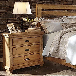 Progressive Furniture Willow Nightstand, 32" x 17" x 31", Distressed Pine